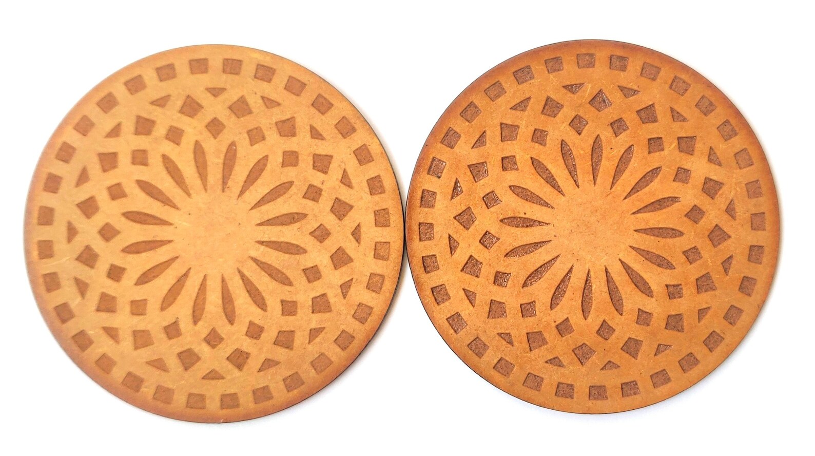 Round shaped Vector Laser engraved MDF wood Drink Coasters | Etsy