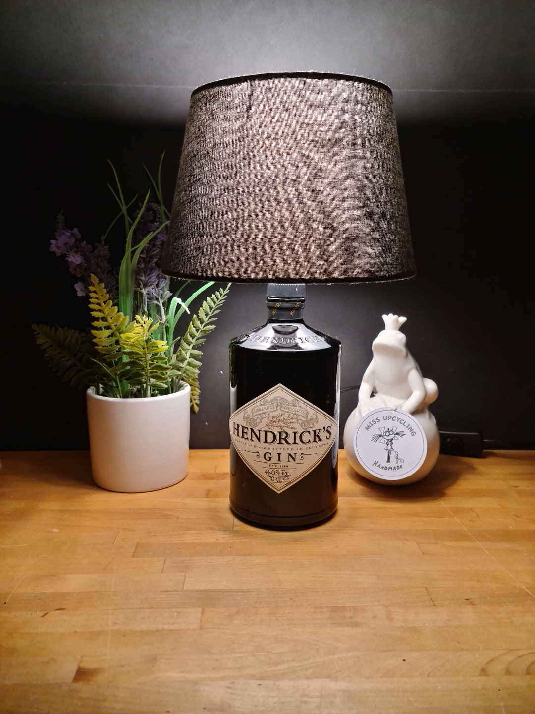 HENDRICK’S GIN Bottle Lamp, 0.7 L - Handmade UNIQUE Upcycled Item - Etsy