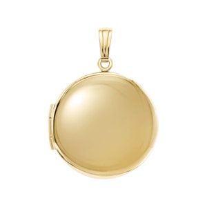 14K Gold Circle Locket - 14K Solid Gold 14KT Round Real Yellow Pendant ...