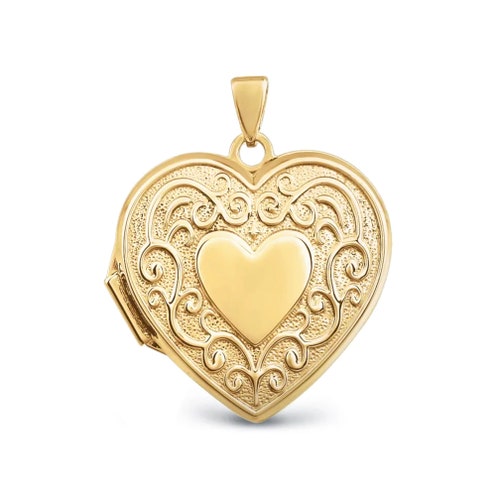Heart Locket Necklace 14K Solid Yellow Gold Heart Locket - Etsy