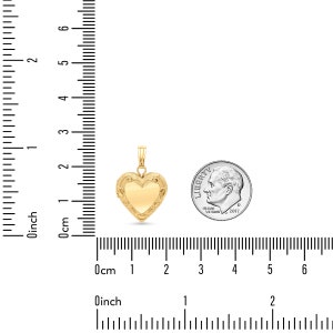 14K Gold Floral Heart Locket - 14K Solid Gold Real Picture Photo ...