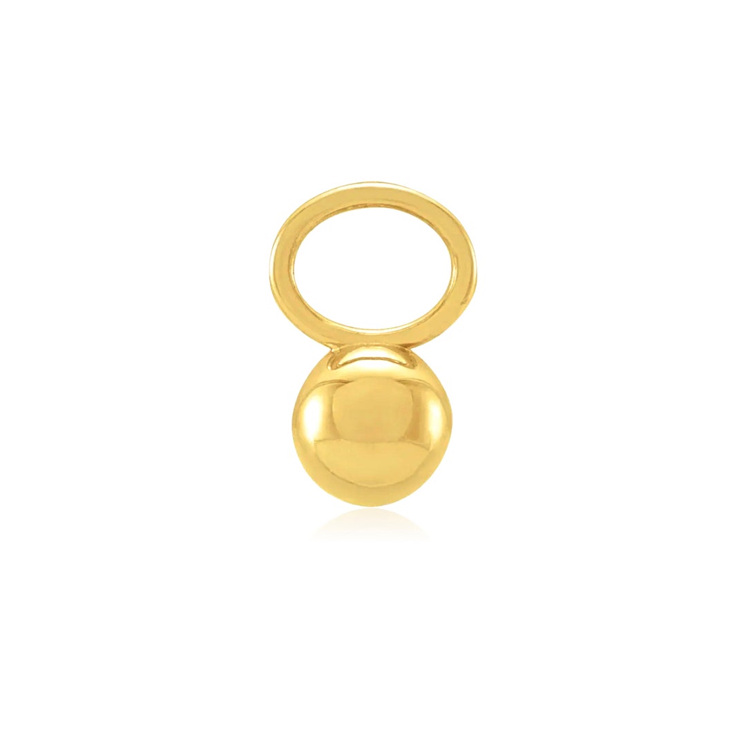 14K Gold Ball Hoop Charm - 14K Solid Gold Real Yellow Rose White Spacer ...