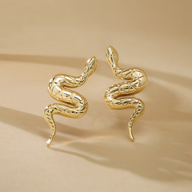 Gold Snake Earrings - Etsy