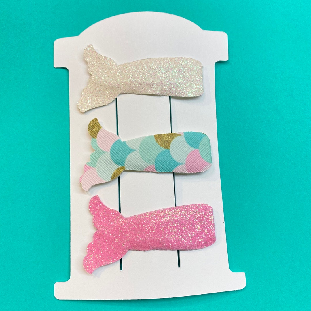 Mermaid SNAP CLIP SET 2 Mermaid Scales Snap Clips Glitter Hair Clips ...