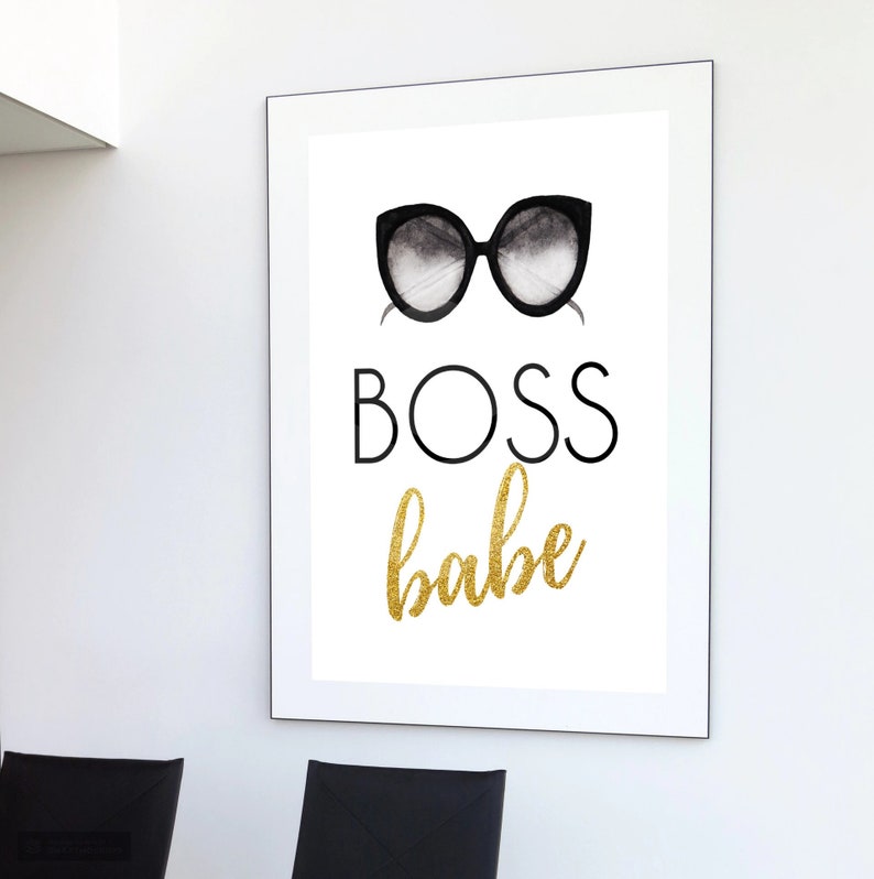 Boss Babe Sunglasses Wall Art Digital Print Etsy