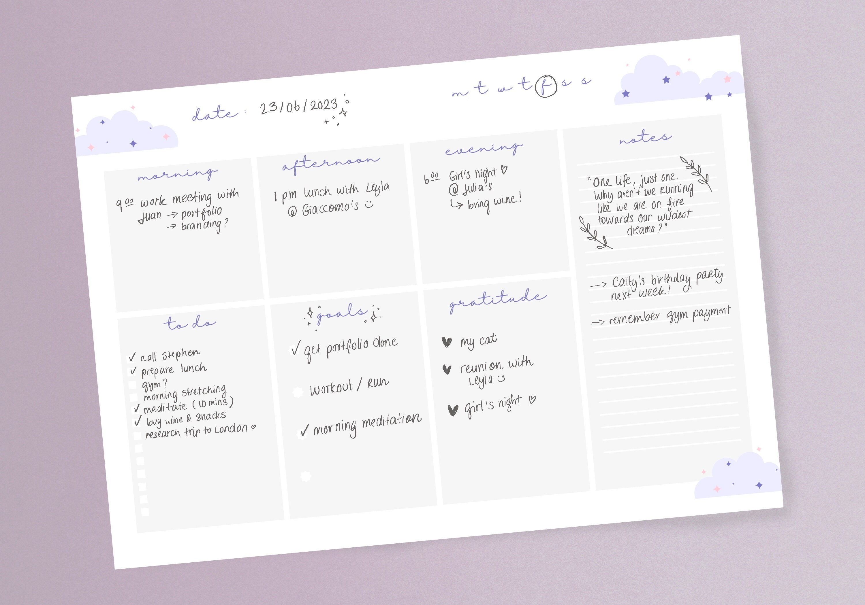 Instant Download Printable Planner Personal Calendar Daily Planner ...