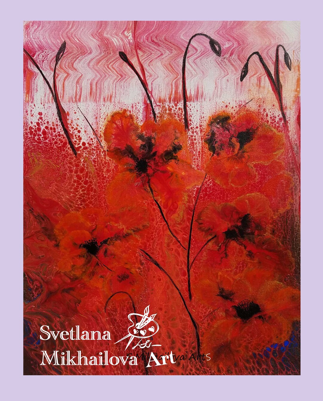 Original Abstract Painting, Pouring Medium, Fluid Art, Art on Canvas ...