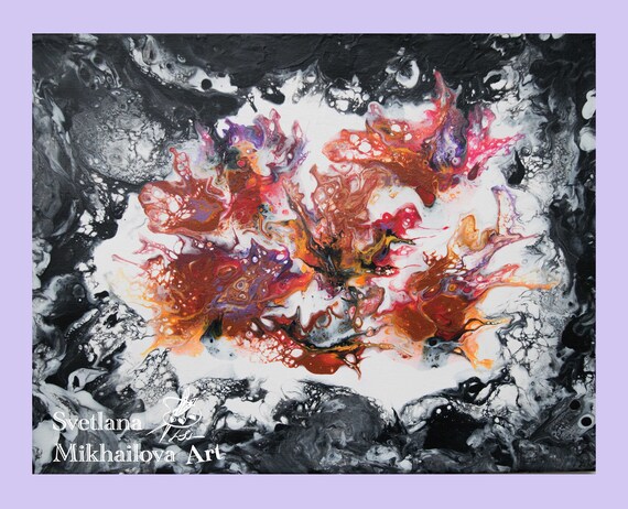 Original Abstract Painting Pouring Medium Fluid Art Art on - Etsy