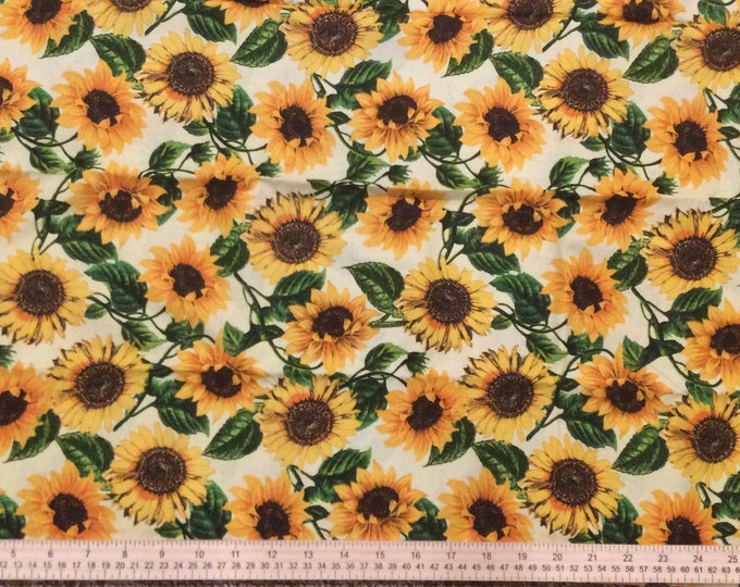 Sunflower Cotton Fabric - Etsy