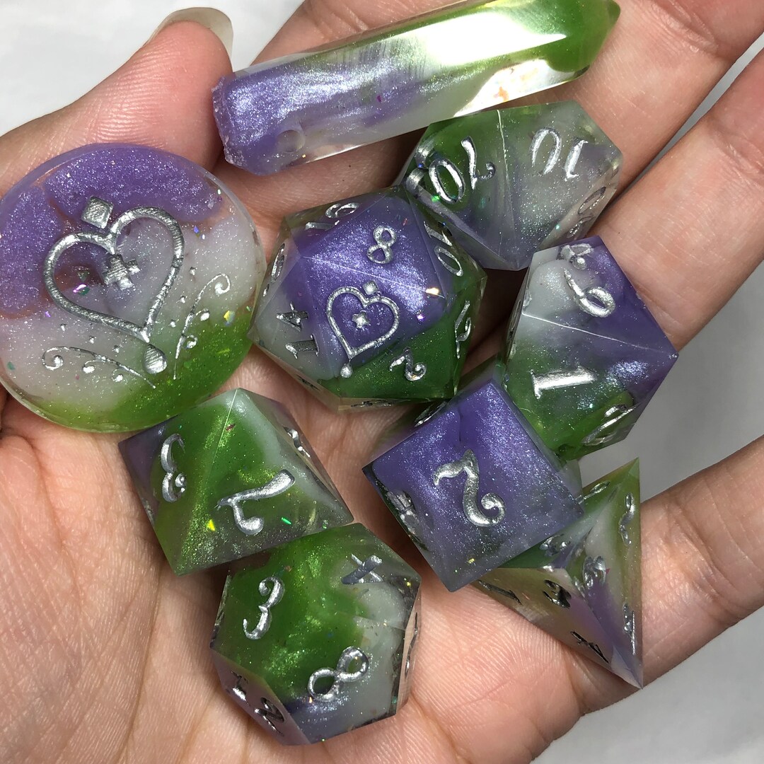 Genderqueer Pride Dice Set - Handmade Polyhedral Dice for Dnd, D&D ...