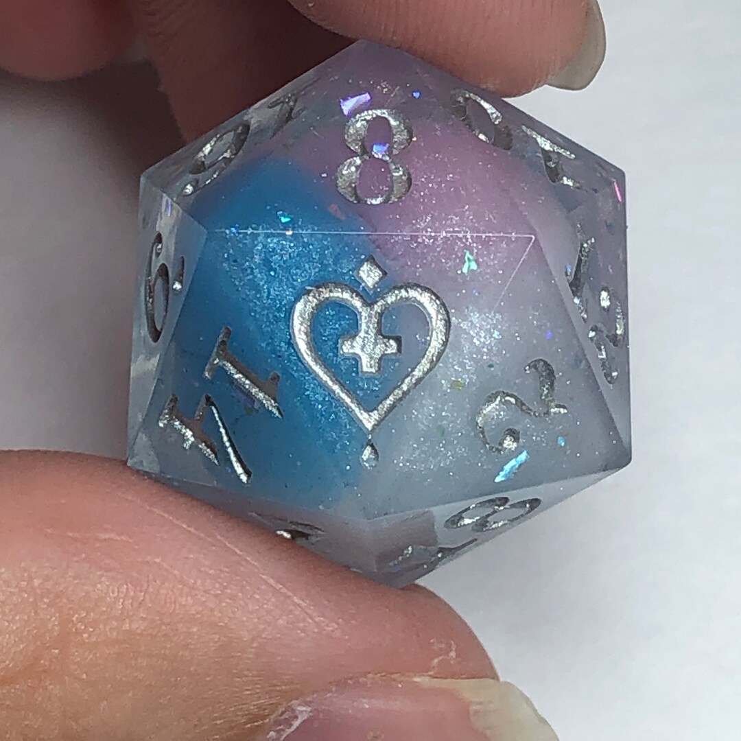 Trans Pride Single D20 Handmade Polyhedral Dice for Dnd, D&D, Ttrpgs ...