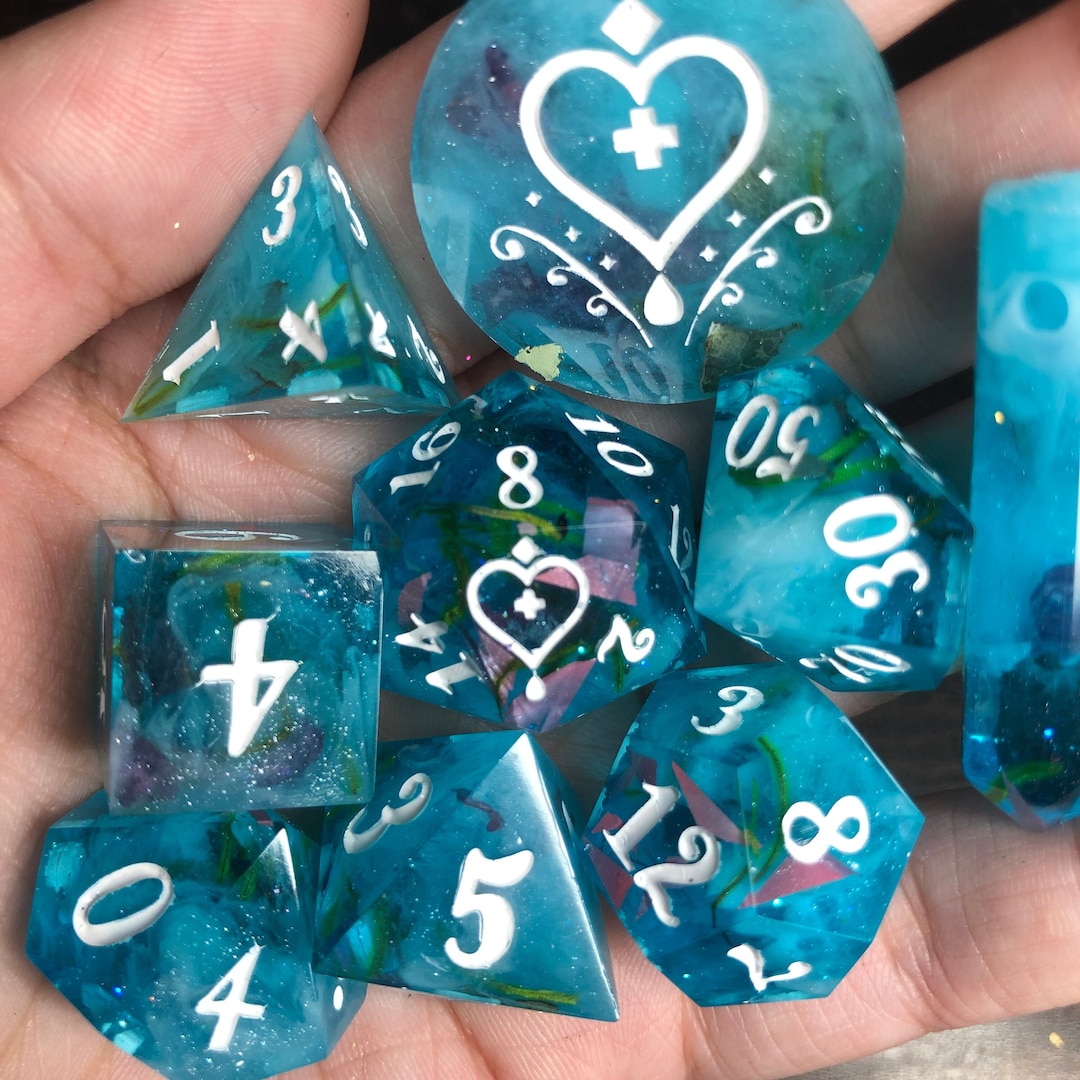 Water Lilies Dice Set Handmade Polyhedral Dice for Dnd, D&D, Ttrpgs ...