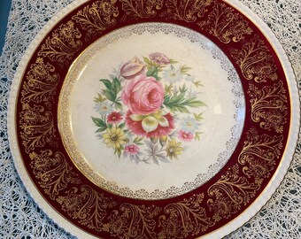 Vintage Solian Ware 10 1/2 Floral Dinner Plate With Gold Borders - Etsy