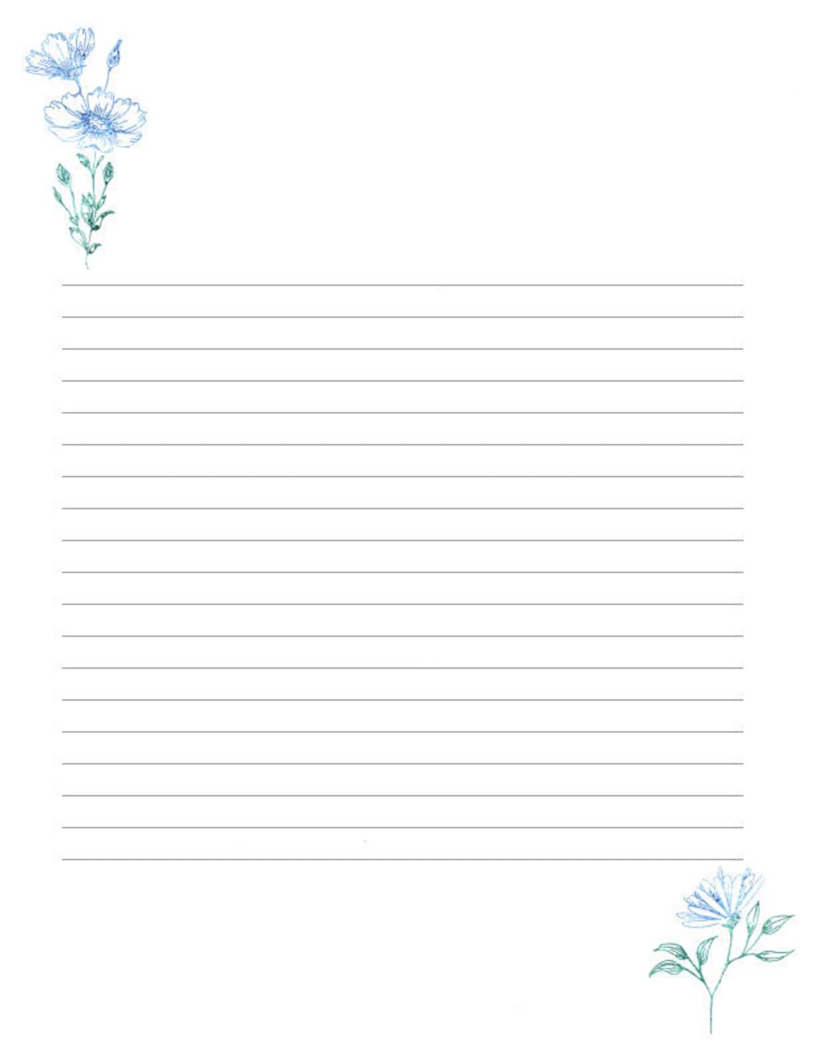Printable Digital Writing Paper/ A4 8.5x11 / Lined and - Etsy Canada