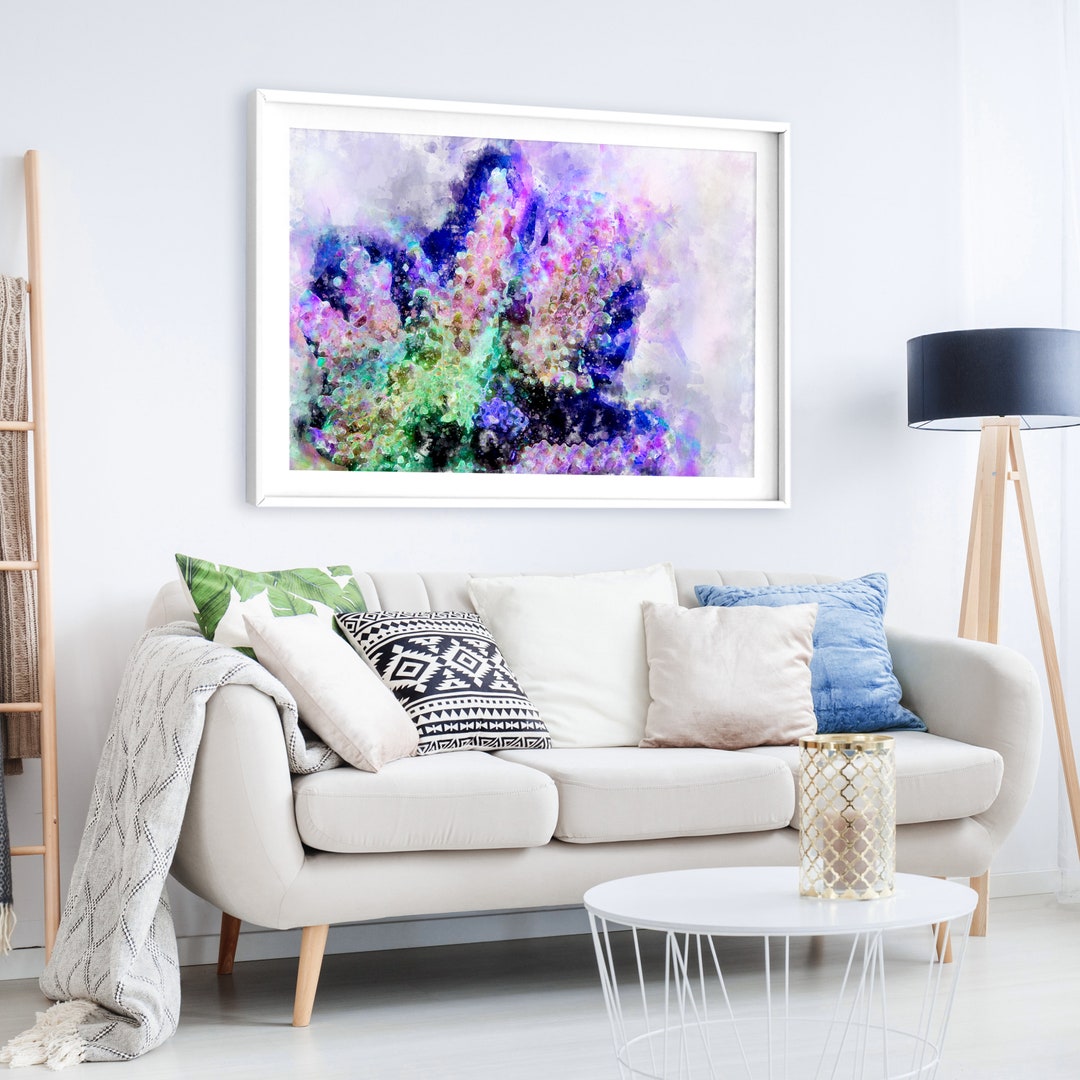 Acropora Coral Painting on Metallic Canvas, Gallery Wrap or Rolled ...