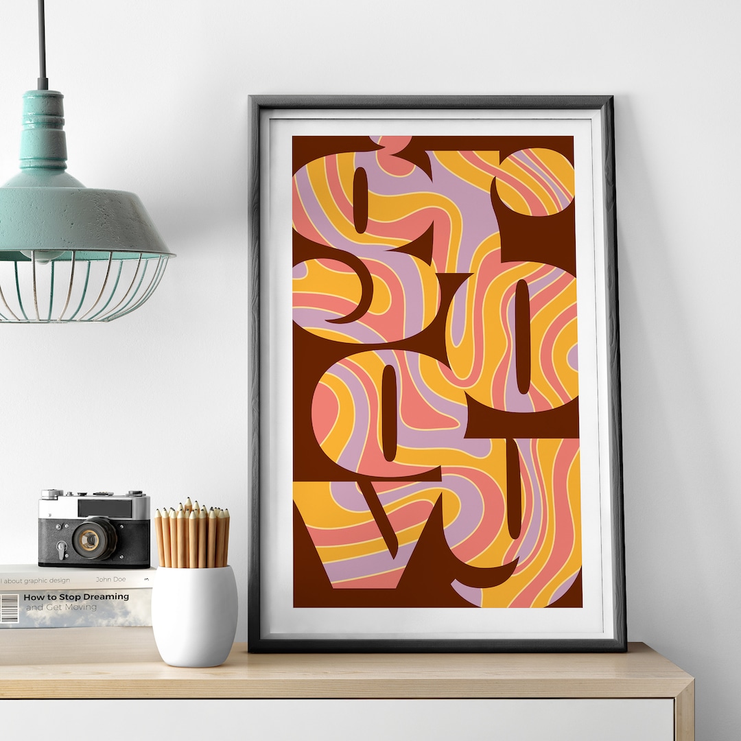 GROOVY 60's Style Poster Print, Instant Download Wall Decor, for Home ...