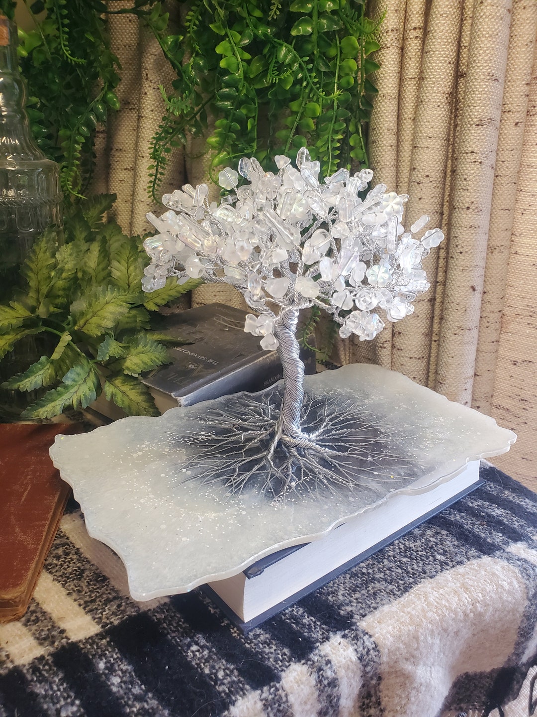 Large Wire Wrapped Crystal Tree Jewelry Tray - Etsy