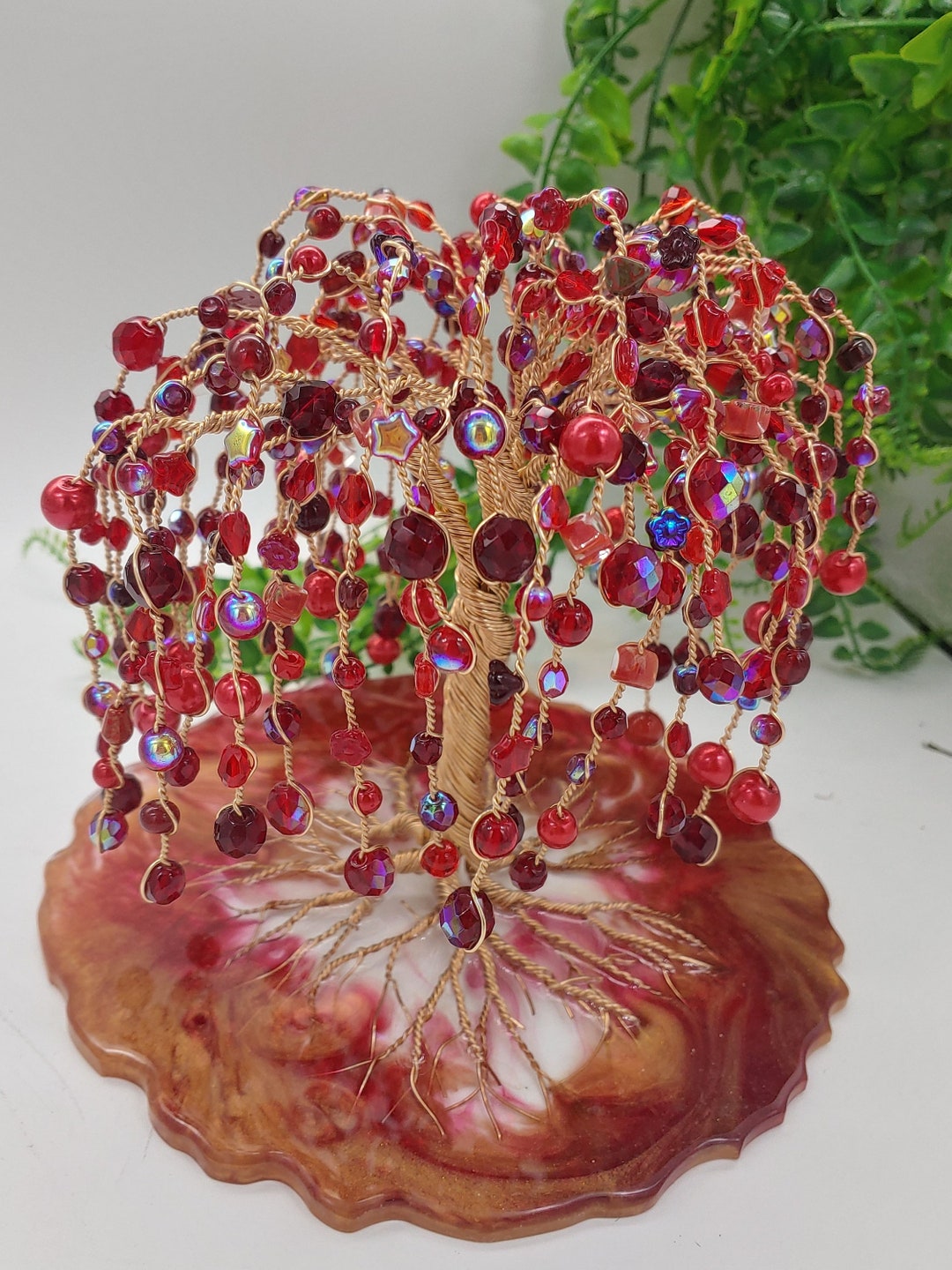 Weeping Willow Crystal Tree of Life Centerpiece Sun Catcher Decor - Etsy