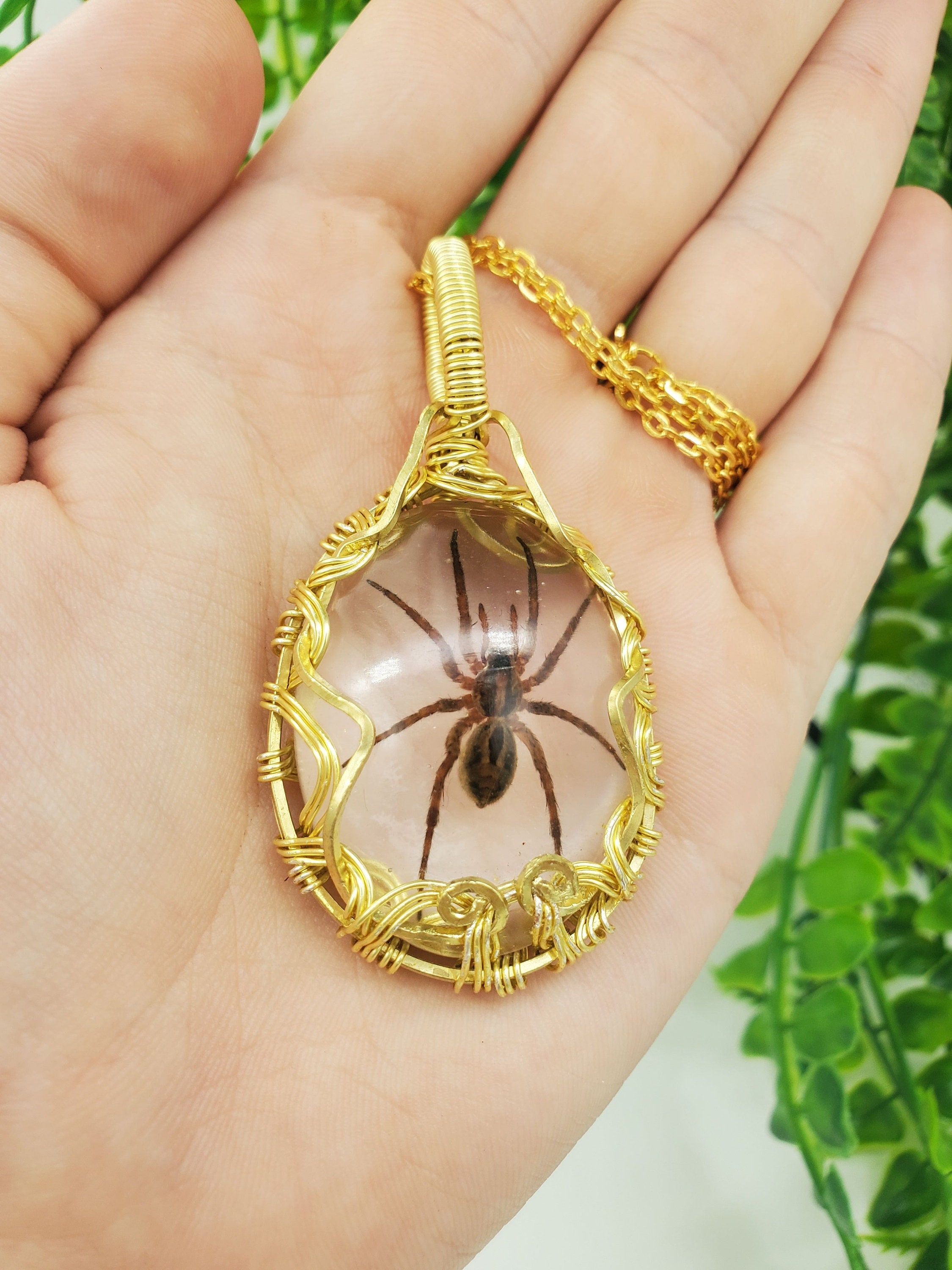 Wire Wrapped Spider Specimen Pendant Chain Included - Etsy