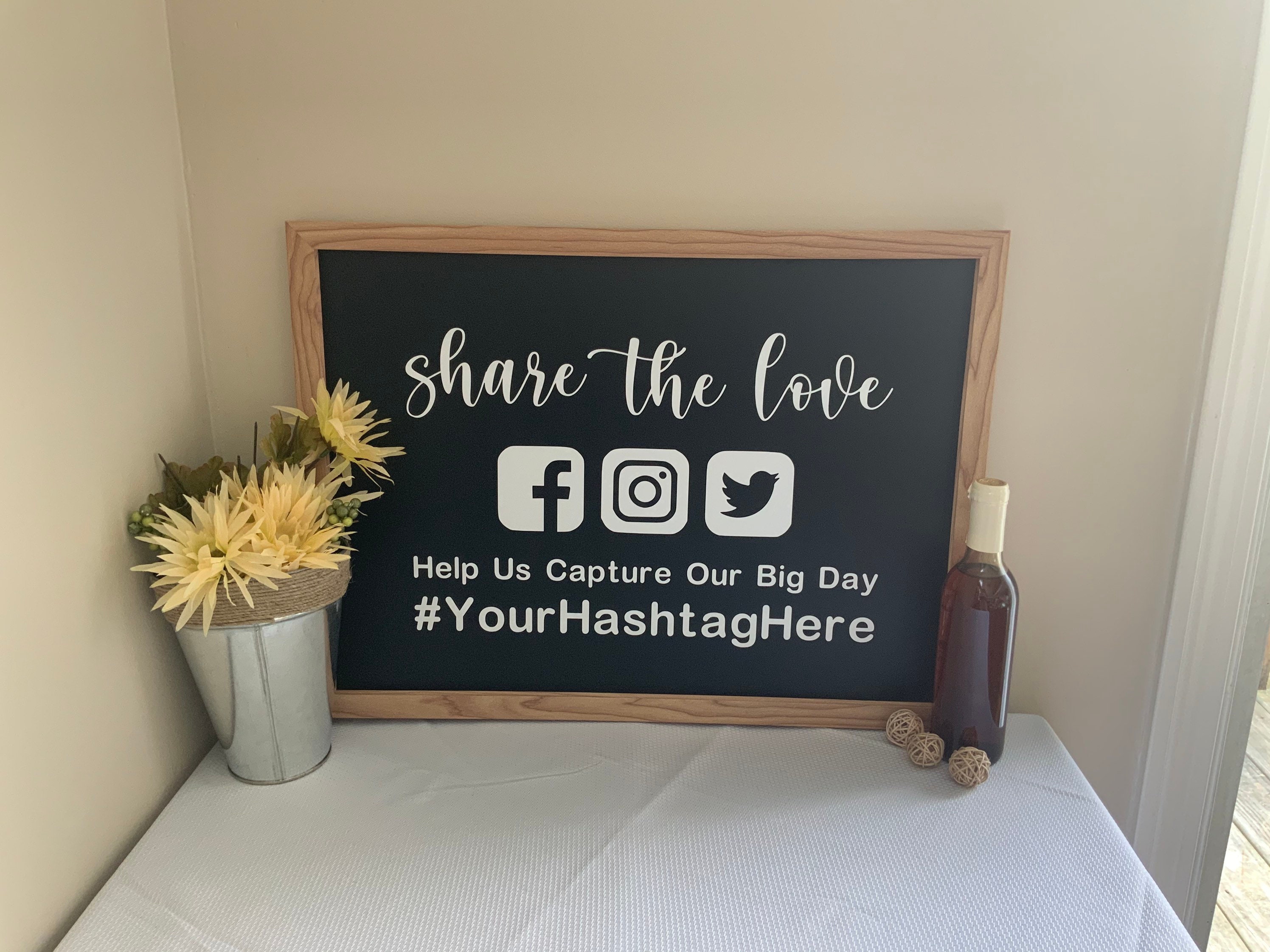 Wedding Hashtag Sign Hashtag Wedding Sign Custom Hashtag - Etsy Canada