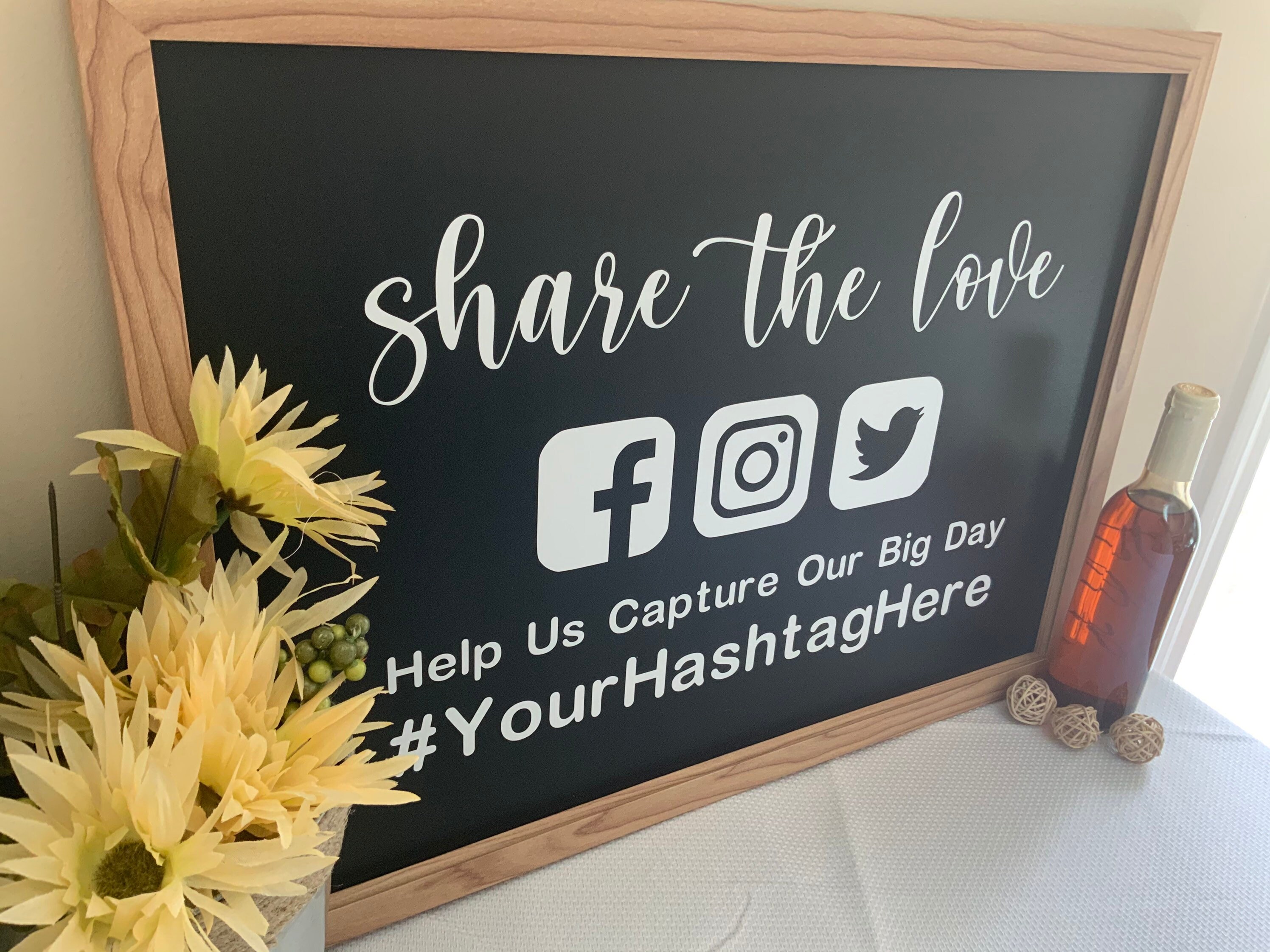Wedding Hashtag Sign Hashtag Wedding Sign Custom Hashtag - Etsy Canada