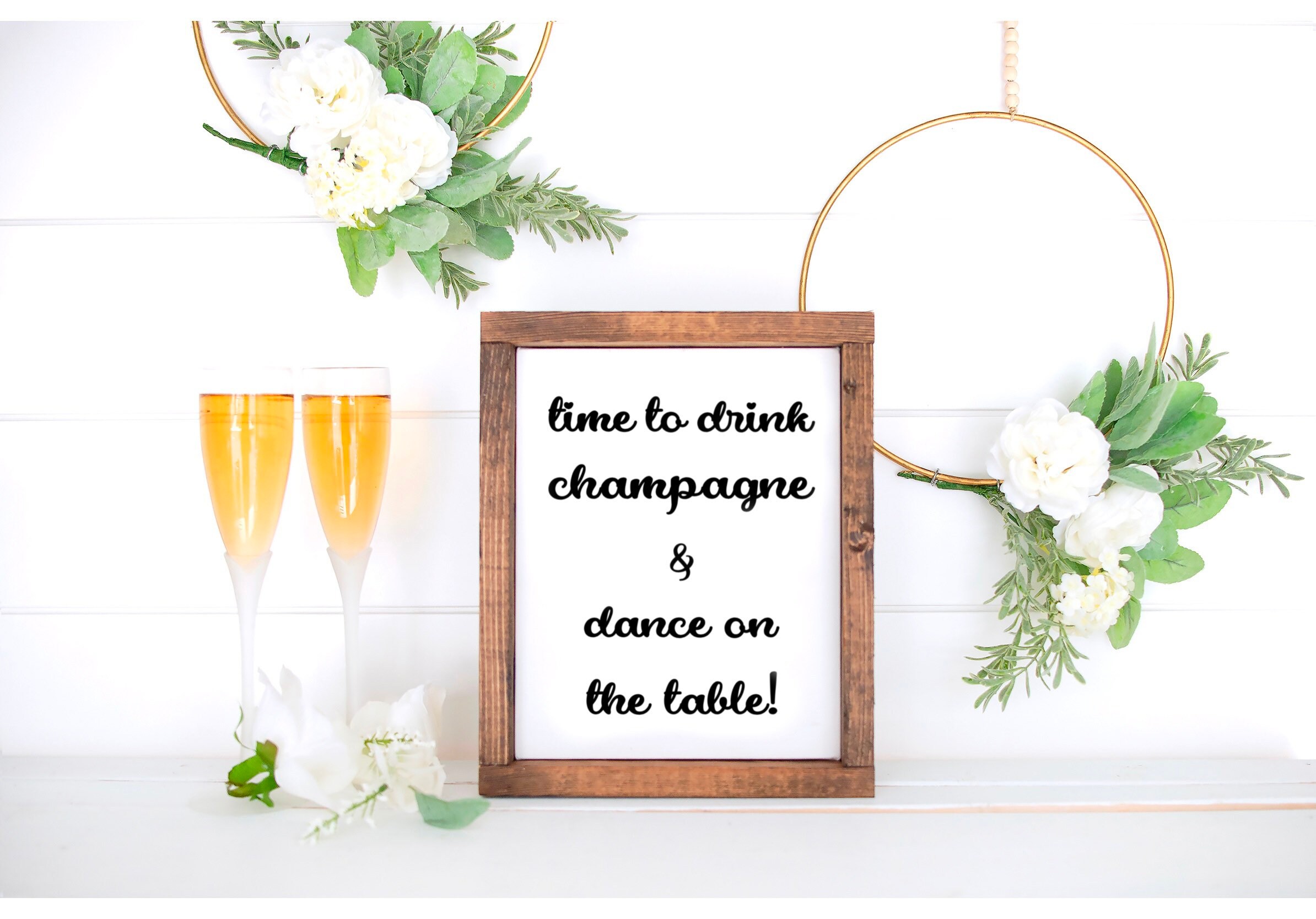 Champagne Bar Table Sign, Rustic Wedding Signs, Farmhouse Wedding Decor ...