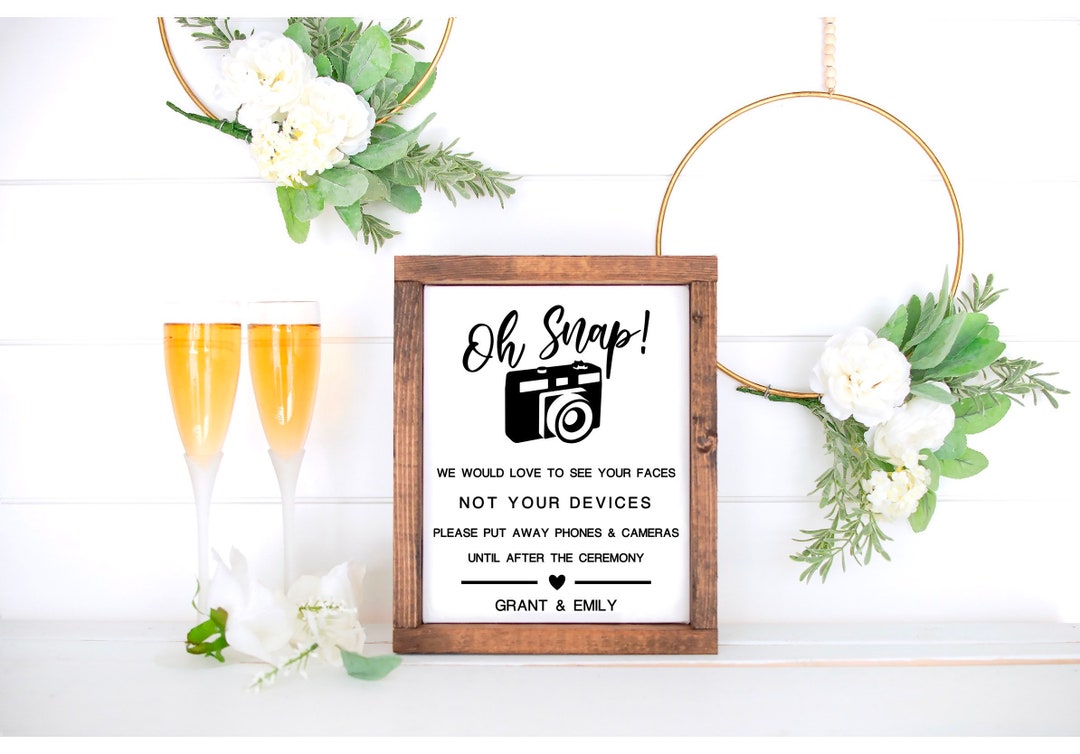 Unplugged Ceremony Sign, No Phone Wedding Sign, No Camera Please ...