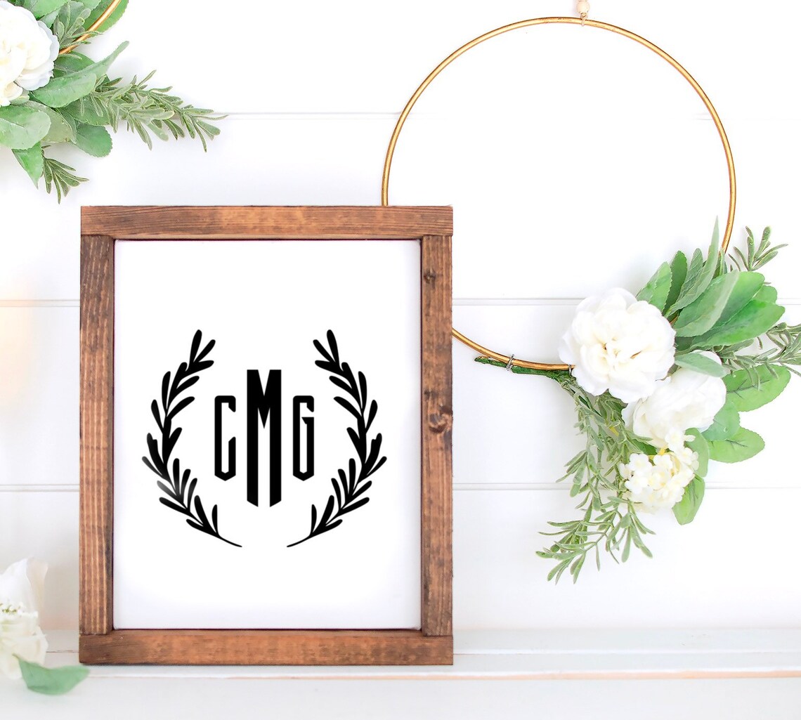 Wedding Monogram Sign Wedding Monogram Decal Couple Initials - Etsy