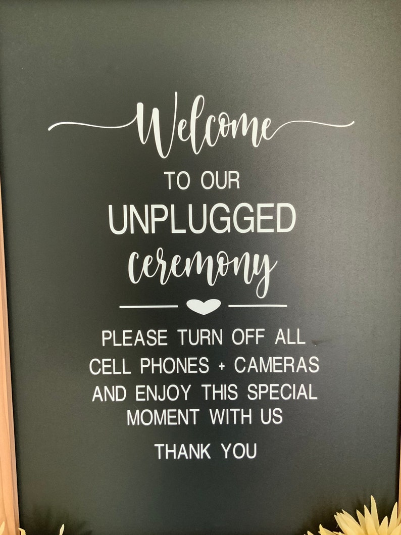 Unplugged Ceremony Sign No Phone Wedding Sign No Camera - Etsy