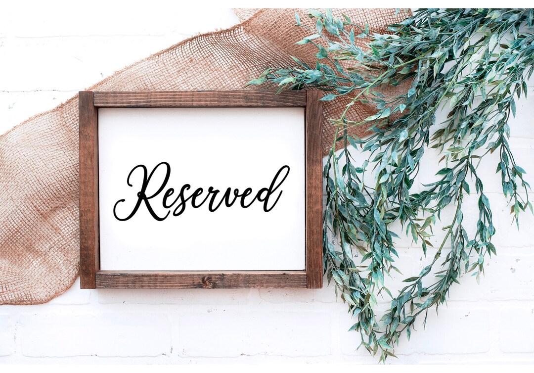 Wedding Reserved Signs, Reserved Table Sign, Wedding Reserved Aisle ...