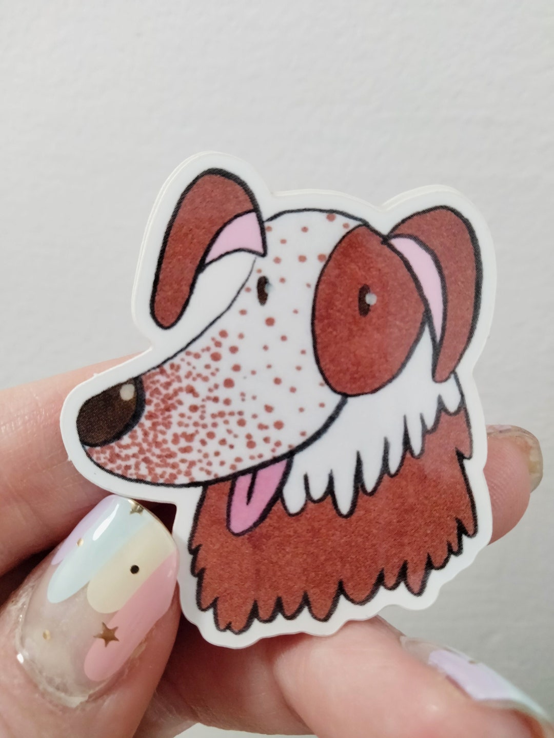 Derp Dog Cute Dog - Illustrated Vinyl Sticker - Etsy