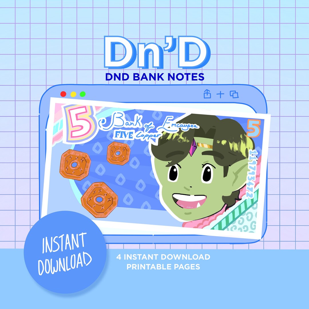 Dnd Copper Coin Bank Notes | Printable JPG - Etsy