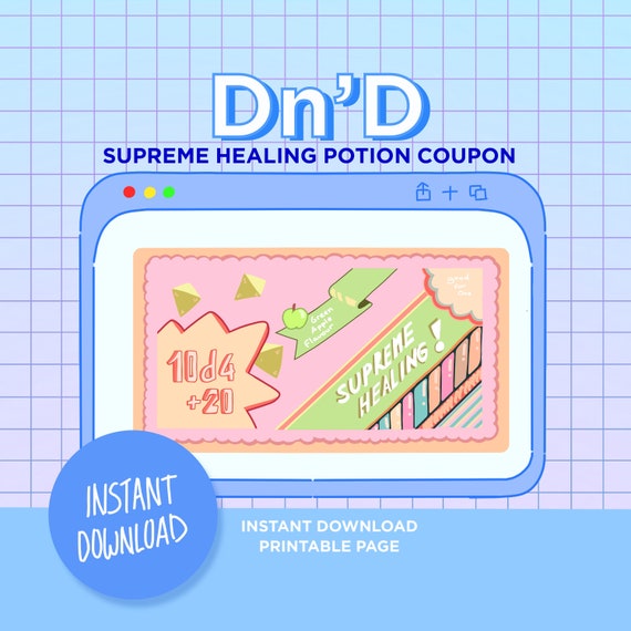 RARE Supreme Healing Potion Coupons easy to Use Just Print - Etsy