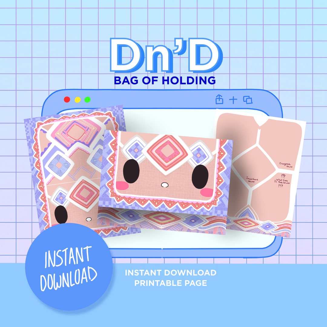 Dnd Bag of Holding | Inventory Sheet—5th Edition | Printable, PDF, JPG ...