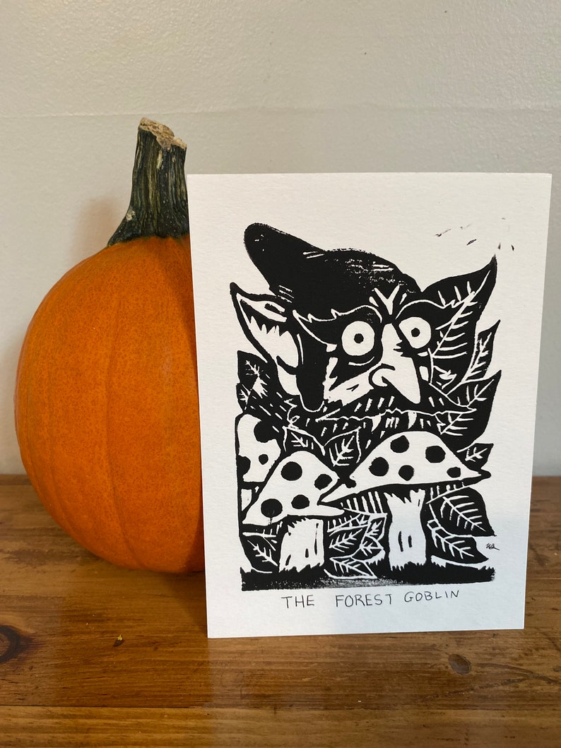 The Forest Goblin, Forest Art, Goblincore, Cottagecore, Printmaking ...