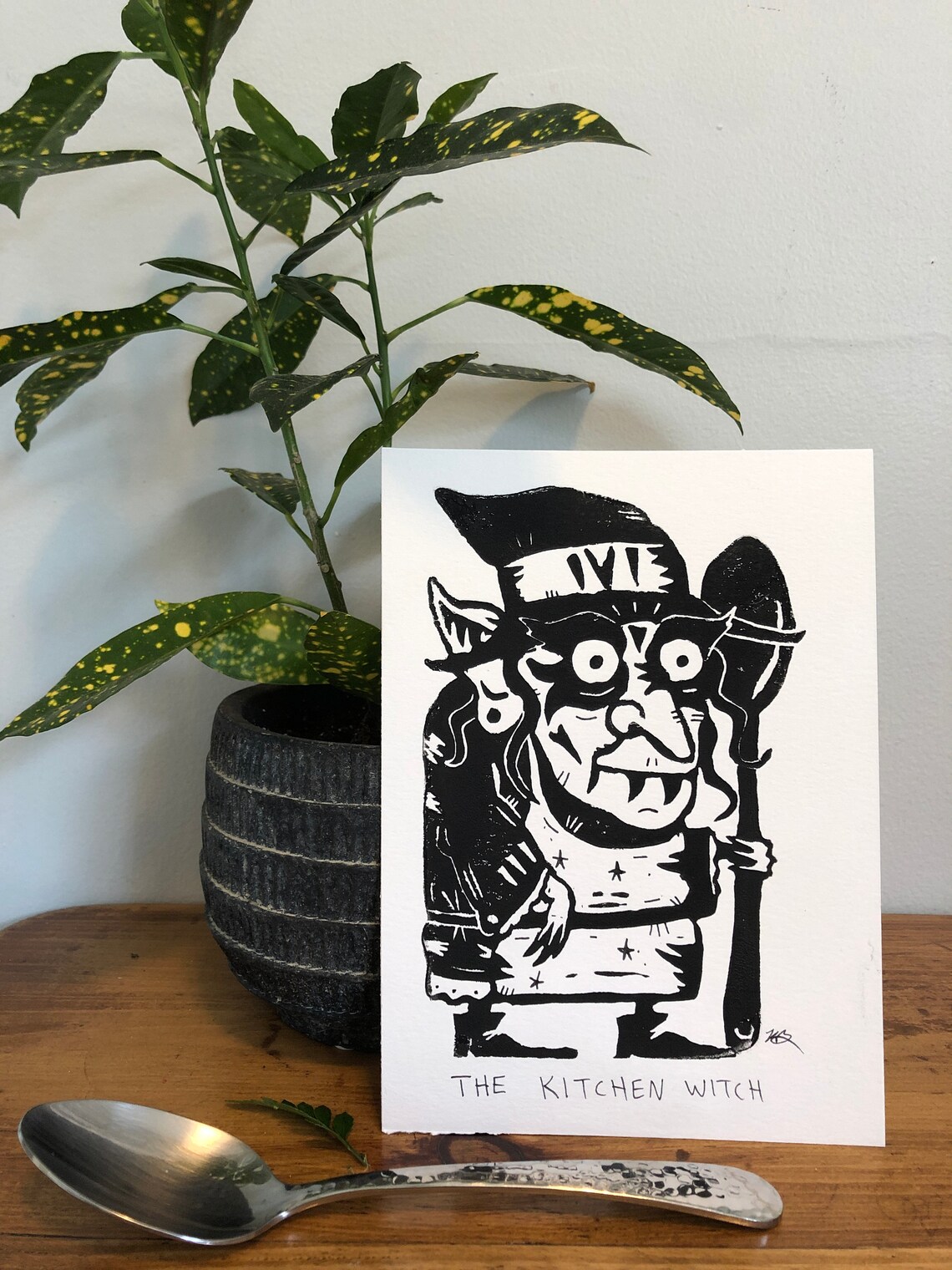 The Kitchen Witch, Kitchen Art, Kitchen Print, Witch Art, Weird Art ...