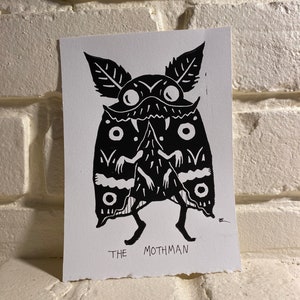 The Mothman, Mothman Art, Cryptid Art, Wall Hanging, Occult Art, Living ...