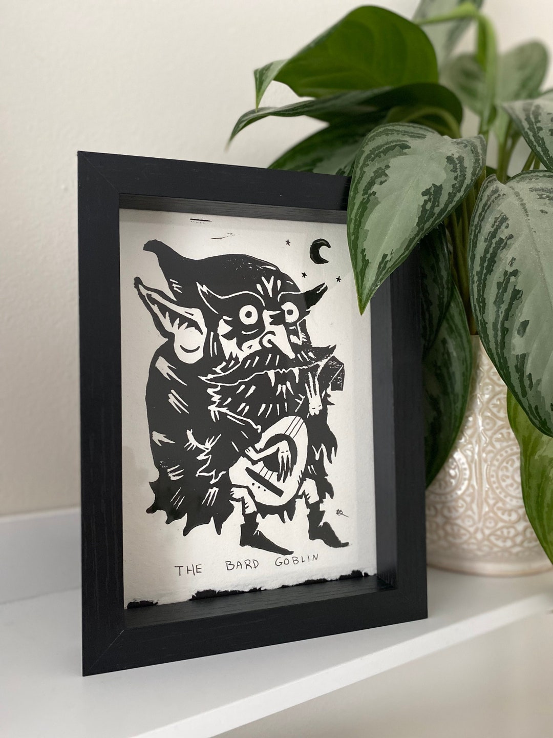 The Bard Goblin, Lute, Guitar, DND Character Inspired, Wall Art, Occult ...