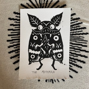 The Mothman, Mothman Art, Cryptid Art, Wall Hanging, Occult Art, Living Room Art, Weird Wall Art ...