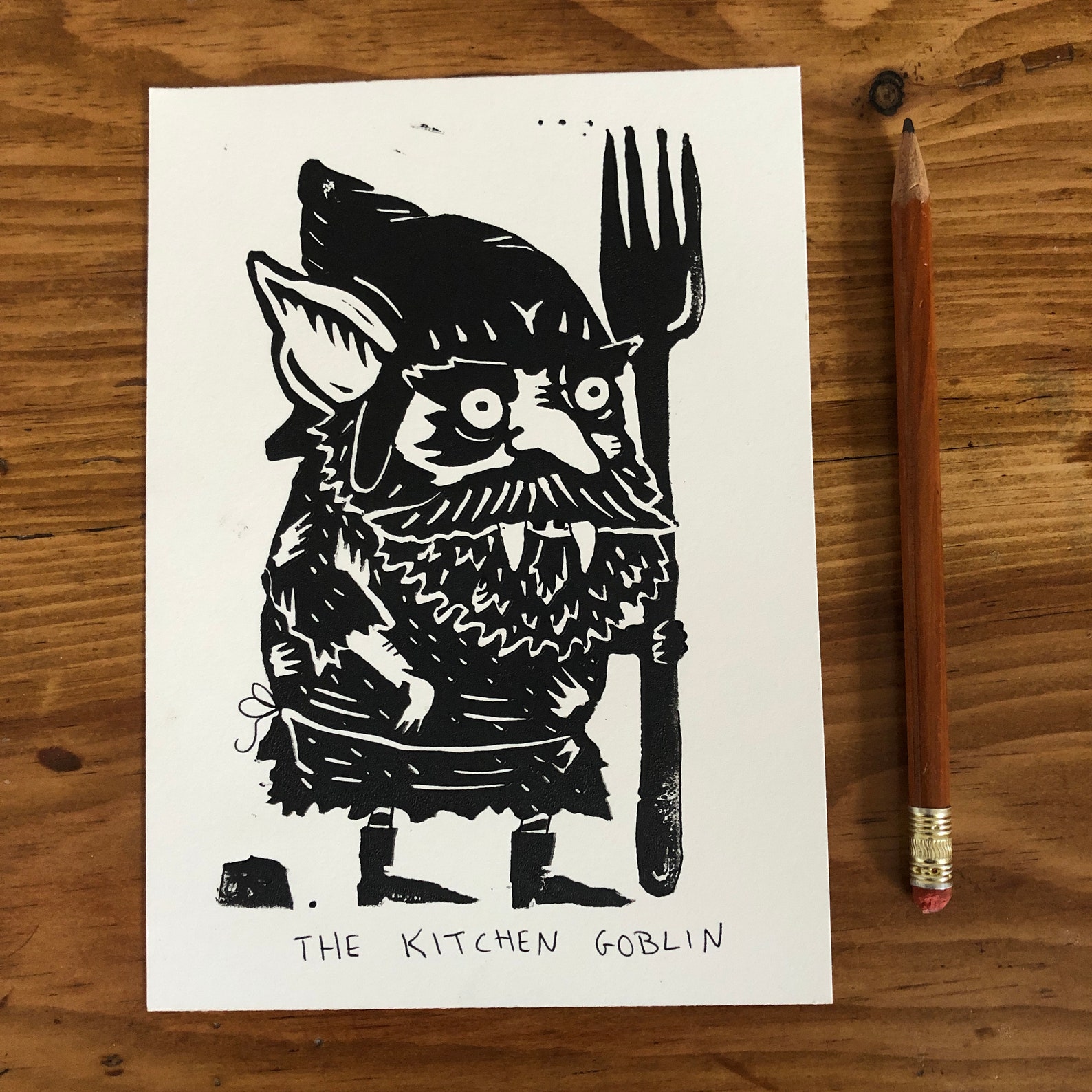 The Kitchen Goblin Goblin Print Kitchen Print Weird Wall - Etsy
