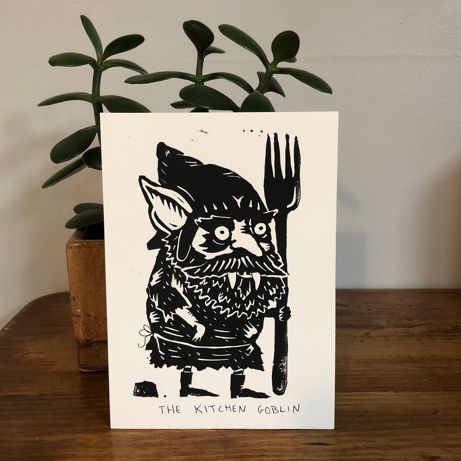 The Kitchen Goblin, Goblin Print, Kitchen Print, Weird Wall Art, Occult ...