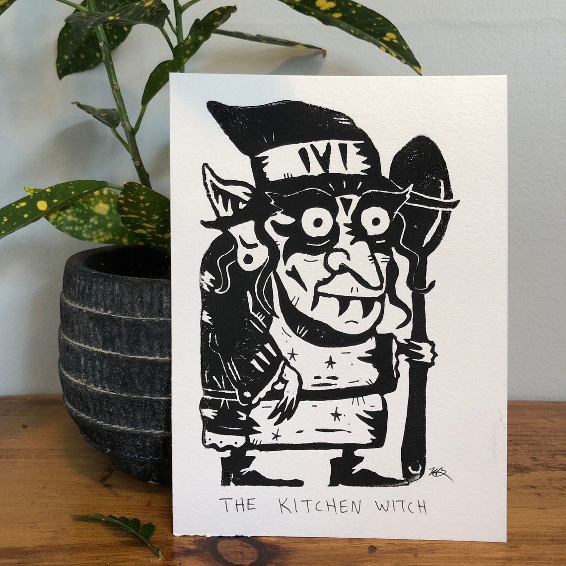 The Kitchen Witch, Kitchen Art, Kitchen Print, Witch Art, Weird Art ...