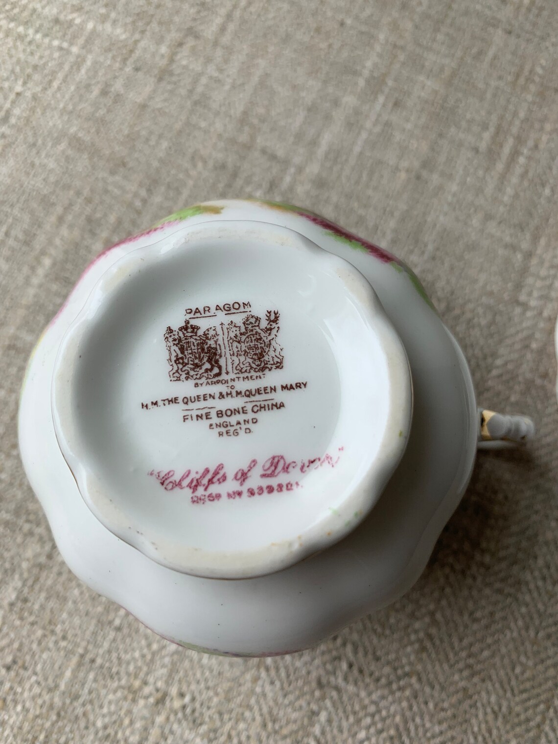 Vintage Paragon 1930's Queen Mary Fine Bone China Cliffs of Dover Tea ...