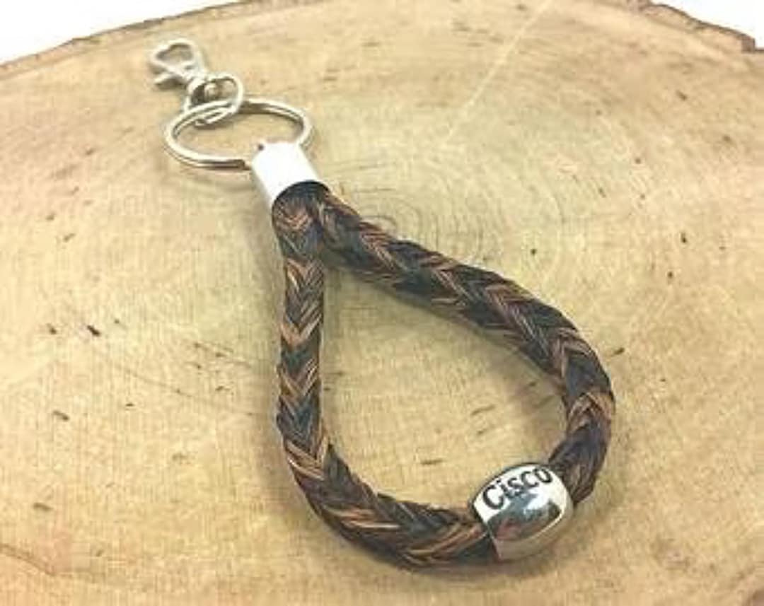 Custom Horse Hair Keychain With Personalized Engraved Silver Bead ...