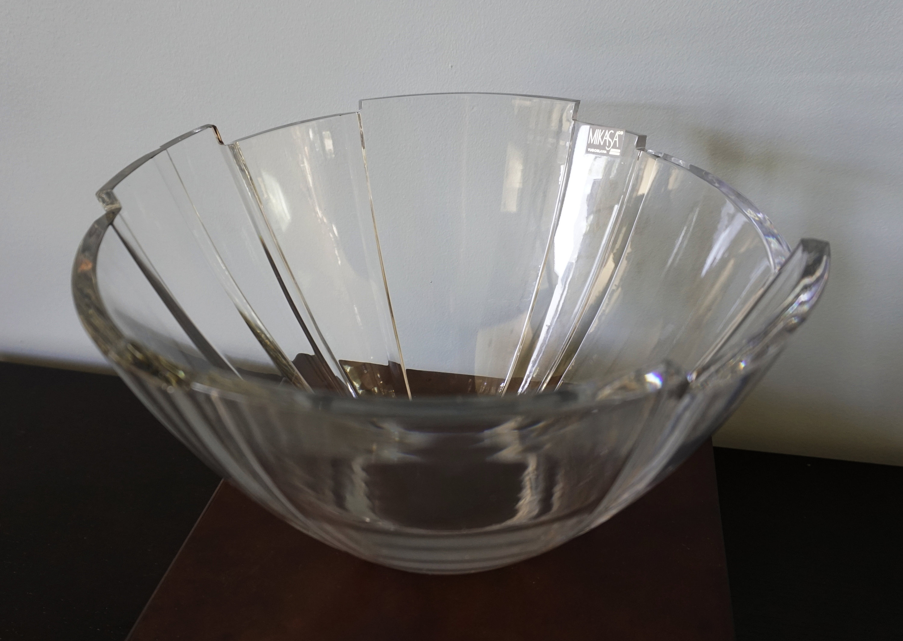 Vintage Heavy MIKASA 11.5” Cut Glass Centerpiece Bowl Facets XY644 ...