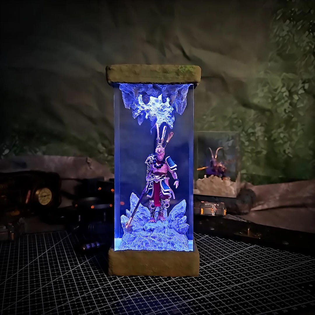 Black Myth Wukong Resin Lamp, LED Diorama Night Light With Wukong on ...