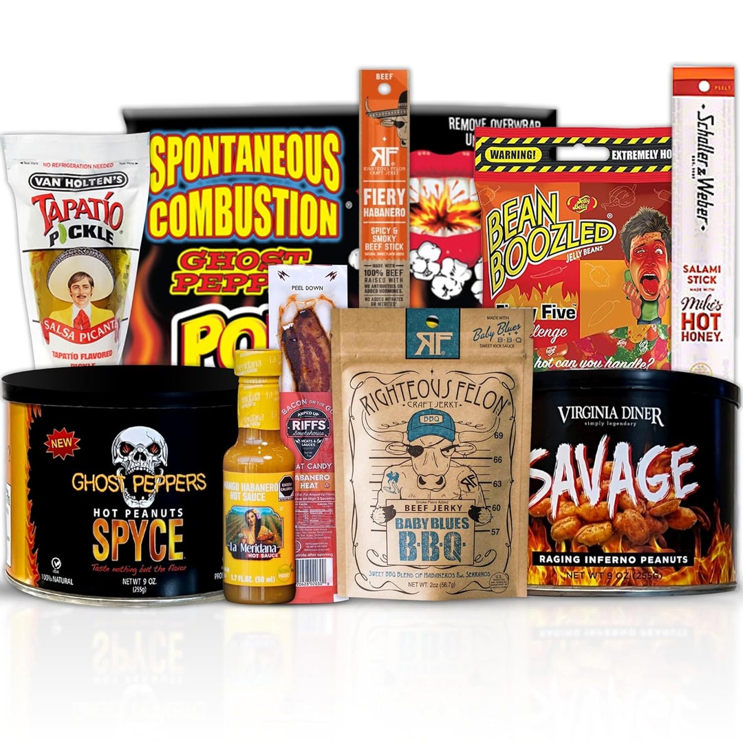Flaming Hot and Spicy Snack Gift Box, Snack Gift Basket for Men Spicy ...