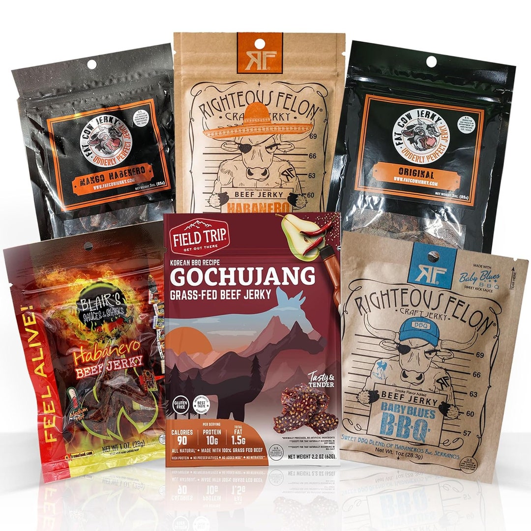 Spicy Beef Jerky Variety Pack Jerky Gift Basket for Men - Etsy