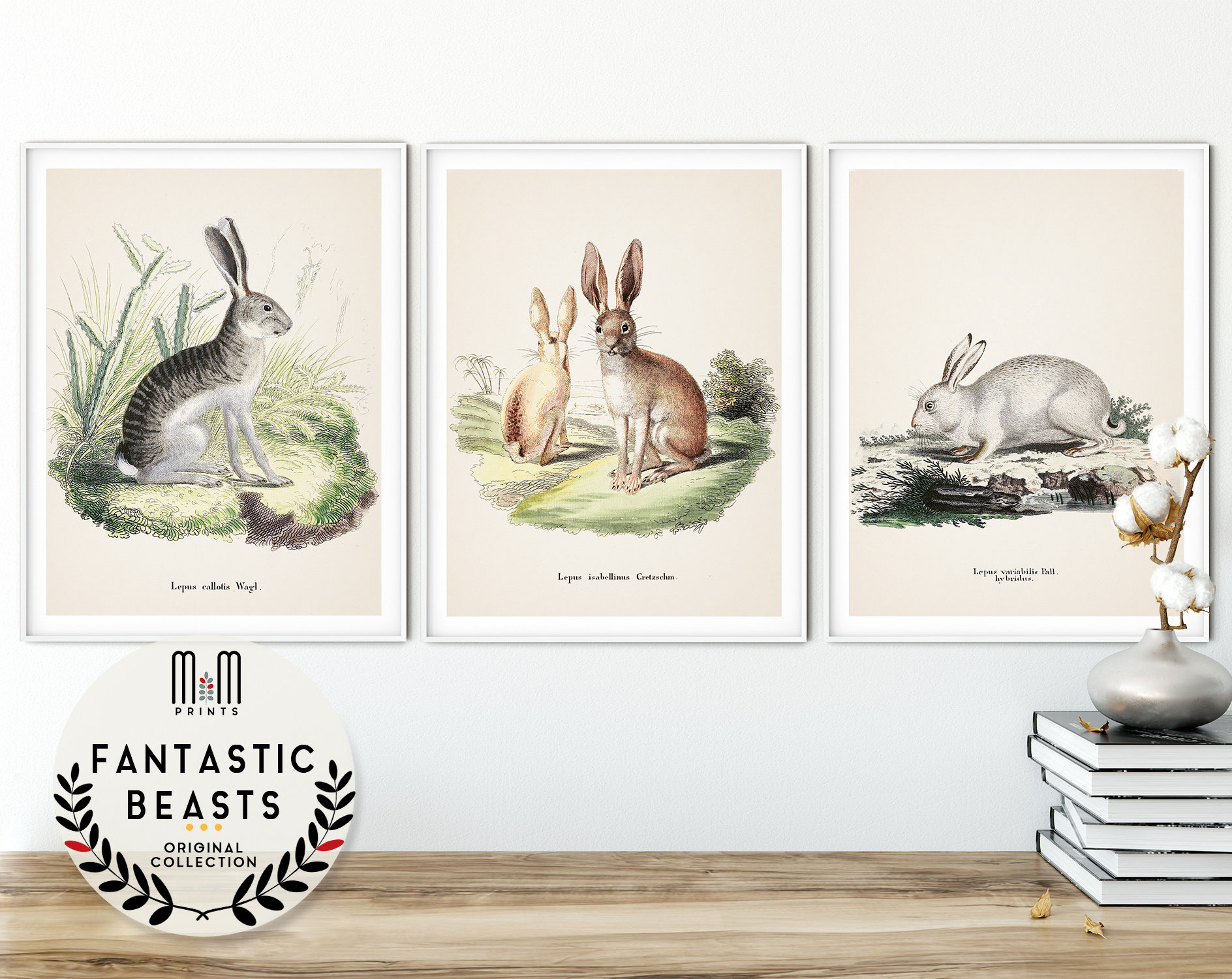 Rabbit Print Set of 3 Prints Woodland Nursery Wall Art Adventure Kids ...