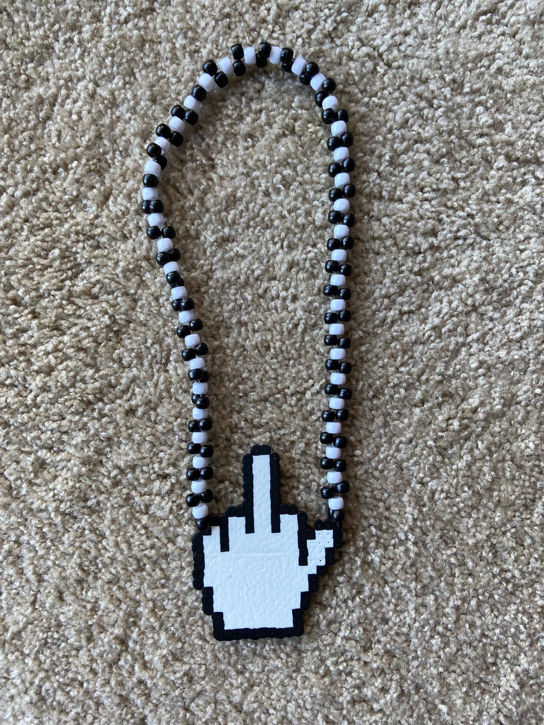 FCK YOU Cursor Finger Perler Necklace - Etsy